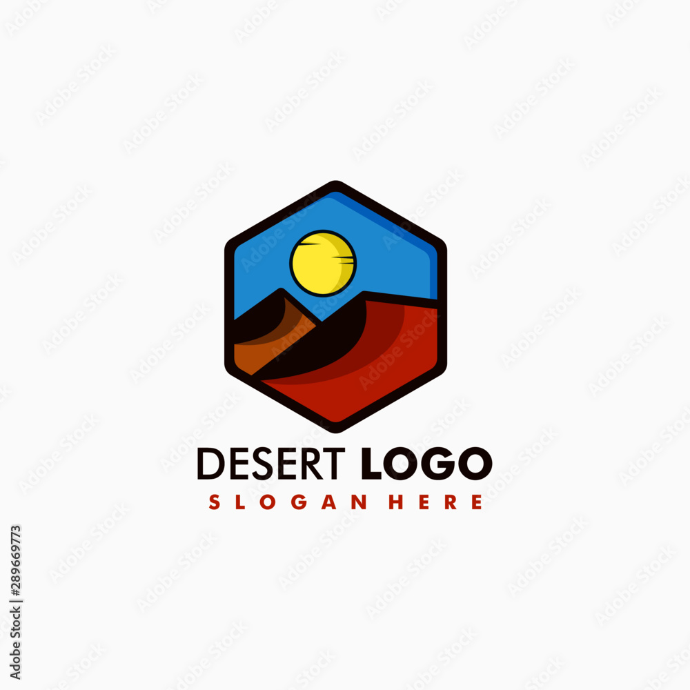 Desert logo vector illustration, Iconic Desert Symbol Stock Vector ...