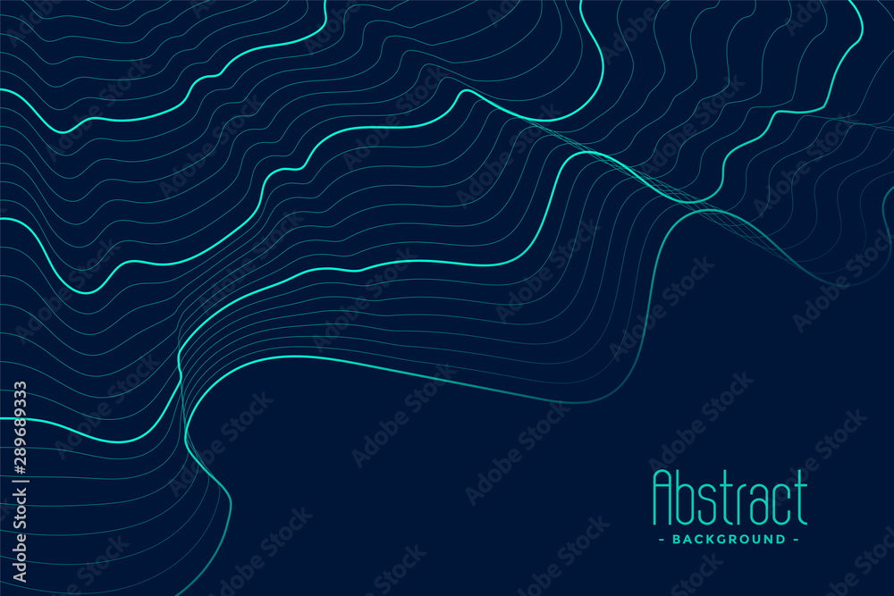 abstract blue background with turquoise contour lines Stock Vector ...