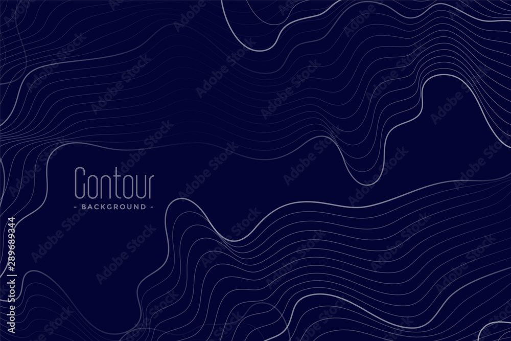 abstract contour lines on dark blue background Stock Vector | Adobe Stock
