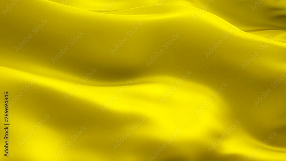 Gold background flag video waving in wind. Realistic Yellow background ...