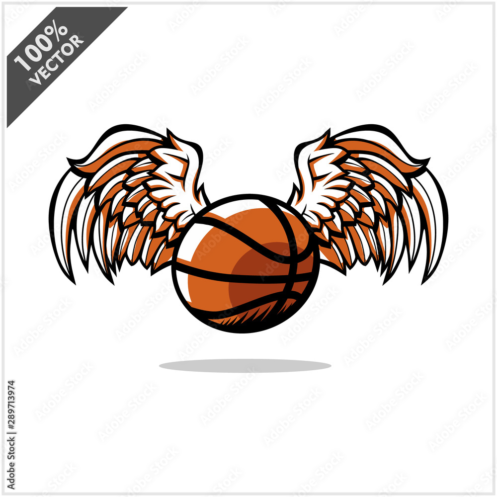 Basketball ball wing logo vector Stock Vector | Adobe Stock