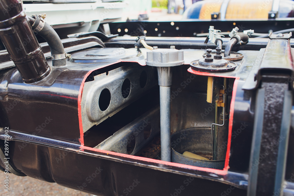 LPG , NGV Gas tanks are installed in a car for the 2 fuel system. Stock ...