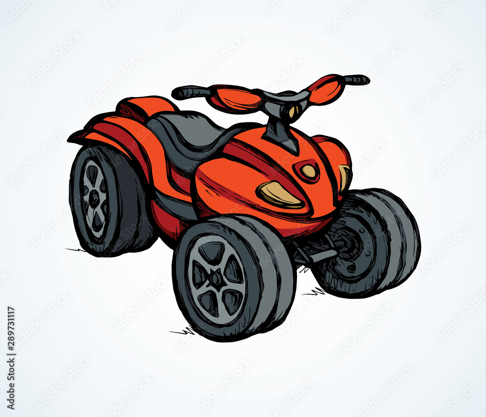 Quad bike. Vector drawing Stock Vector | Adobe Stock
