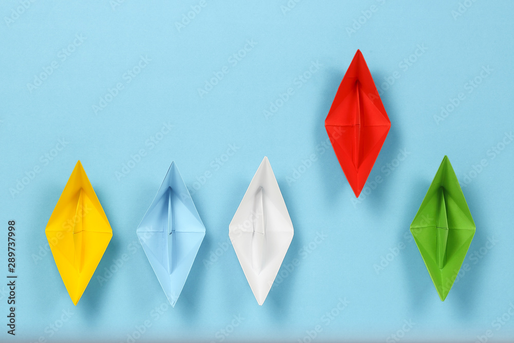 paper boat race Stock Photo | Adobe Stock