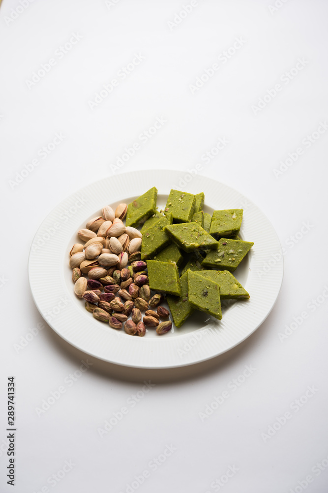 Pista Katli/Burfi/burfee or Pistachio cake Stock Photo | Adobe Stock