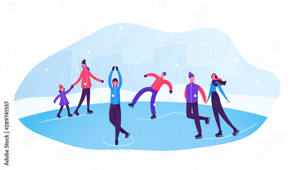 Family Ice Skating Clip Art