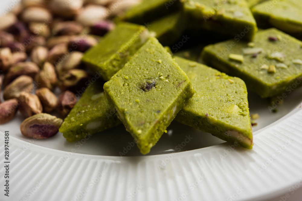Pista Katli/Burfi/burfee or Pistachio cake Stock Photo | Adobe Stock