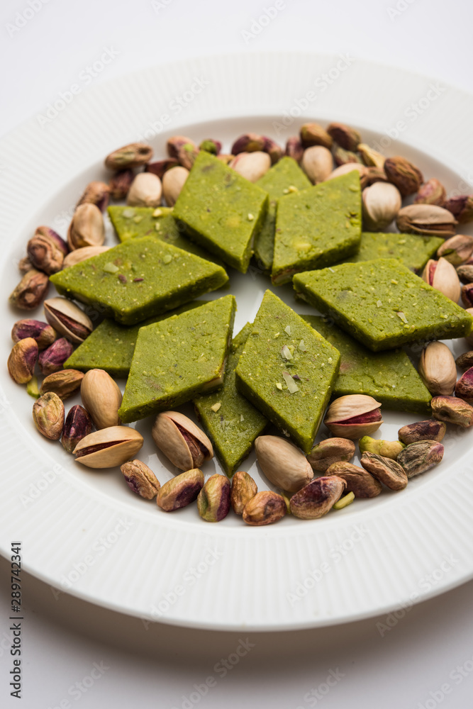 Pista Katli/Burfi/burfee or Pistachio cake Stock Photo | Adobe Stock