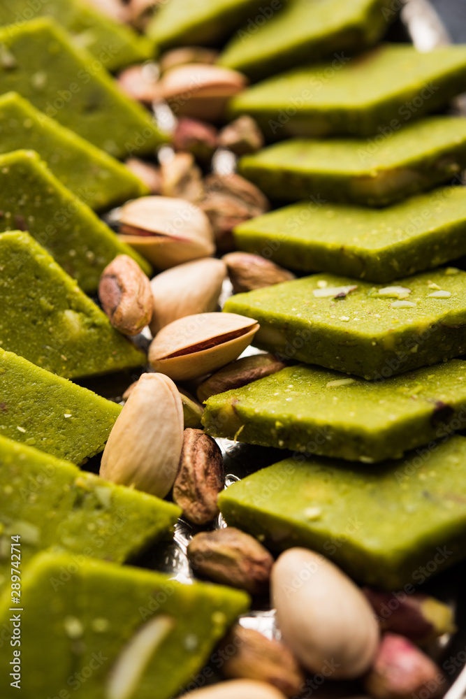 Pista Katli/Burfi/burfee or Pistachio cake Stock Photo | Adobe Stock
