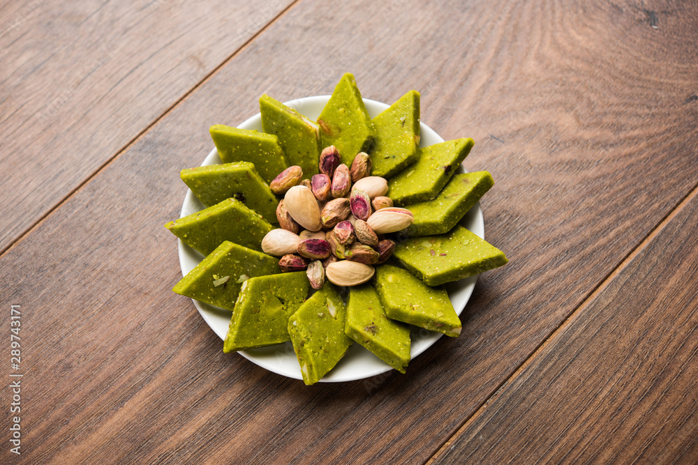 Pista Katli/Burfi/burfee or Pistachio cake Stock Photo | Adobe Stock