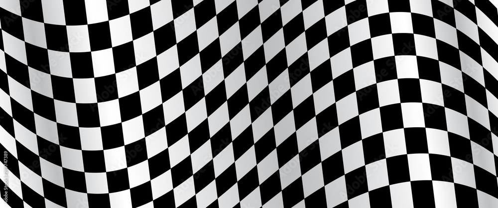 Banner, race flag background, checkered flag, car racing sport ...