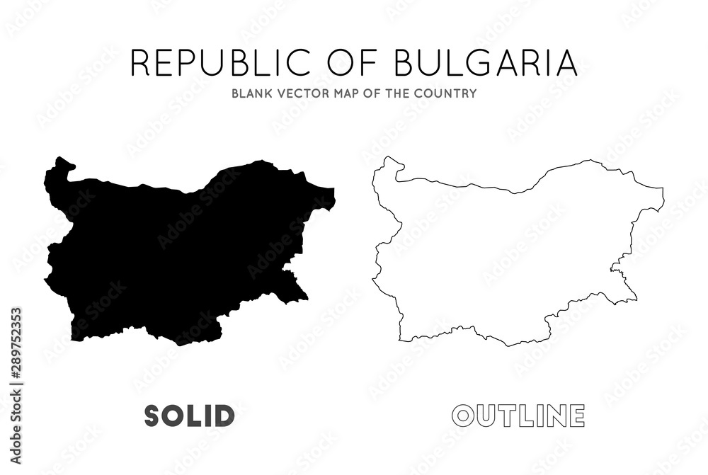 Bulgaria map. Blank vector map of the Country. Borders of Bulgaria for ...