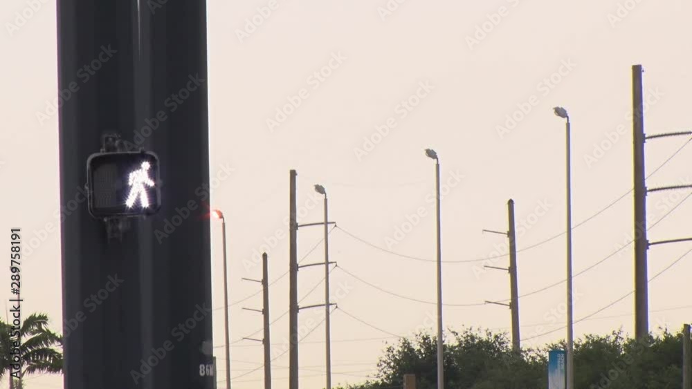 Vidéo Stock A white walk signal changes to a flashing red don't walk ...