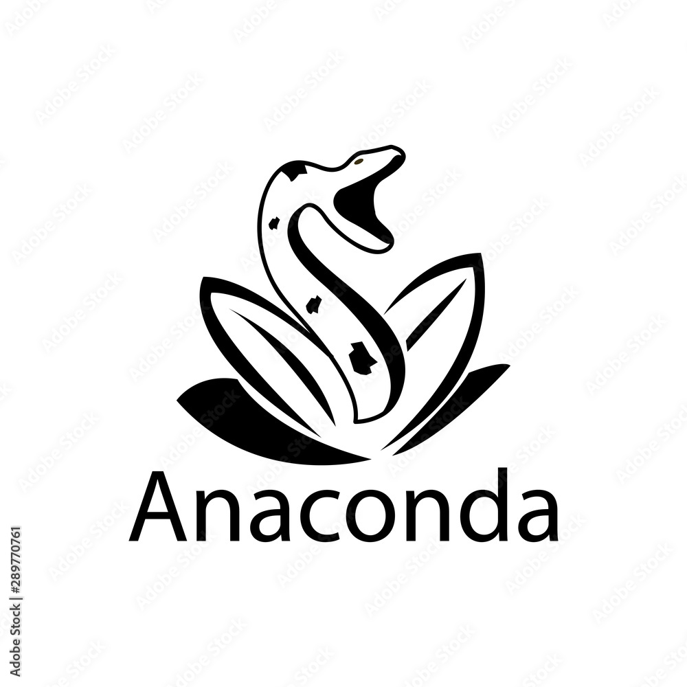Anaconda logo, flat design., monogram, Illustration in vector format ...