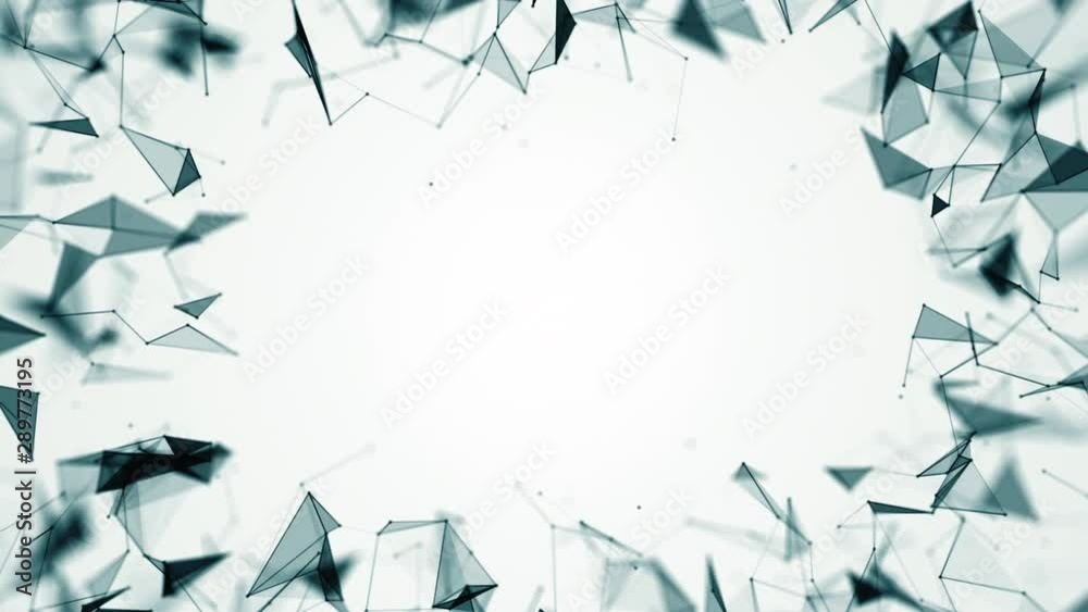 3d render of abstract technologic network background. Digital geometric ...