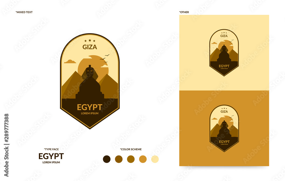 Giza logo template, famous landscape of Egypt, minimal and modern city ...