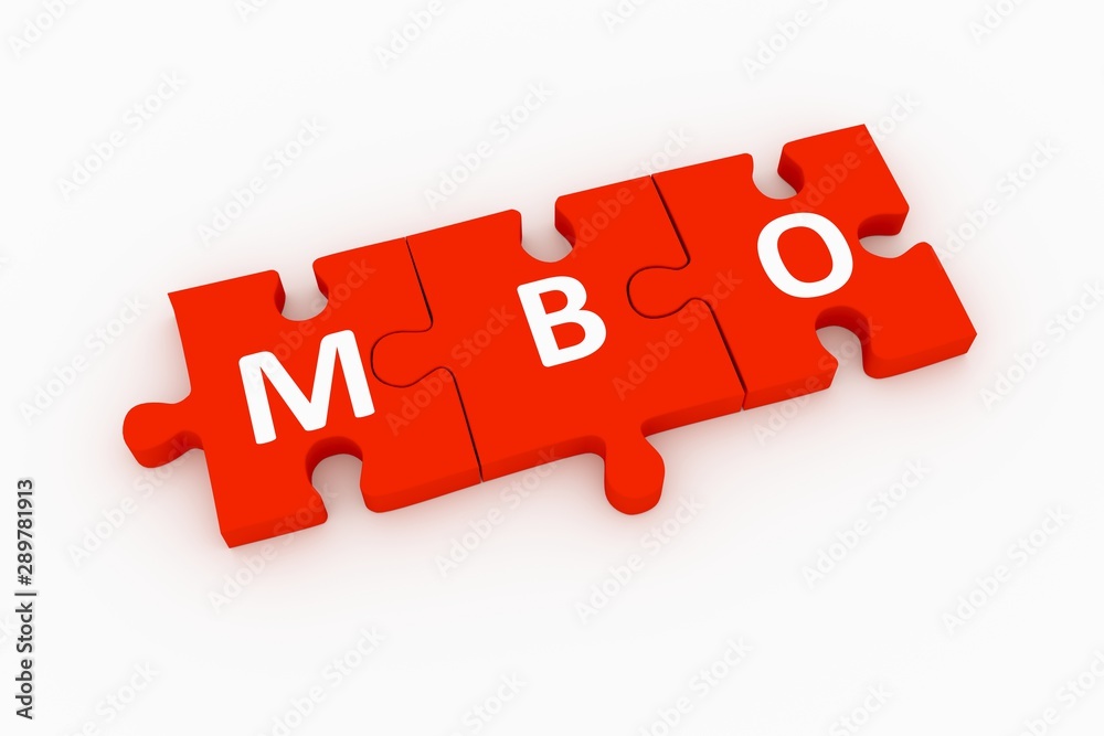 MBO puzzle concept white background 3D render illustration Stock ...