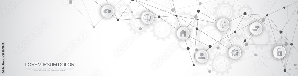 Website header or banner design with abstract technical background and ...