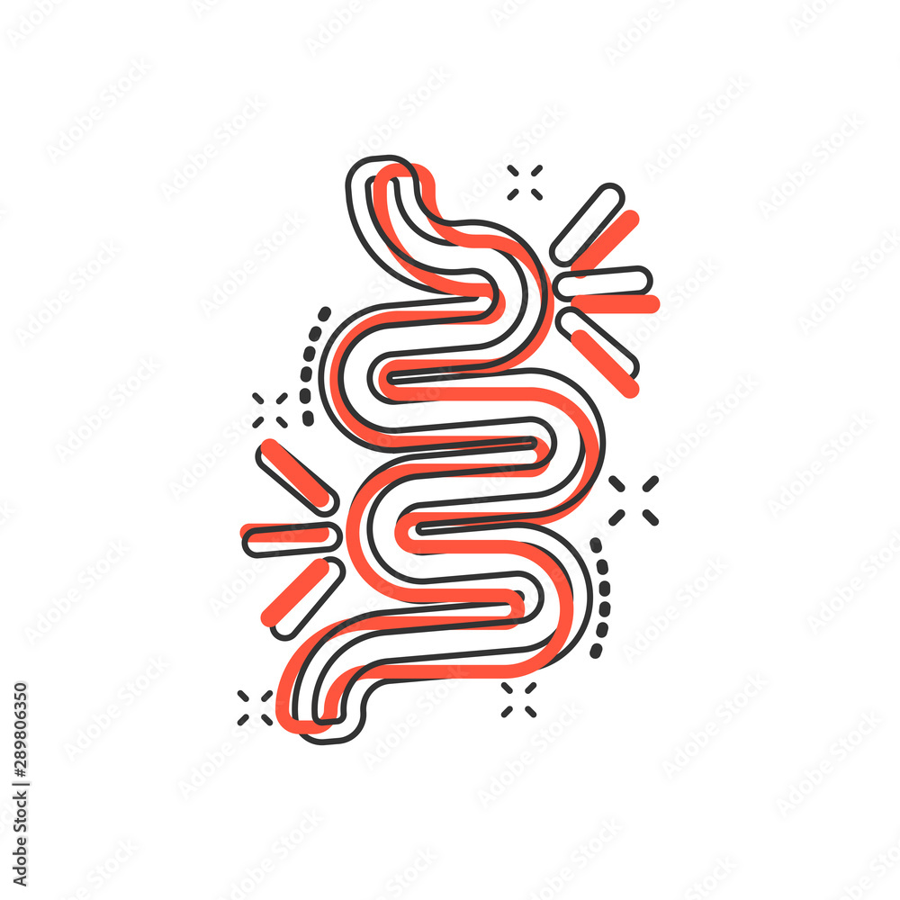 Gut constipation icon in comic style. Colitis vector cartoon ...