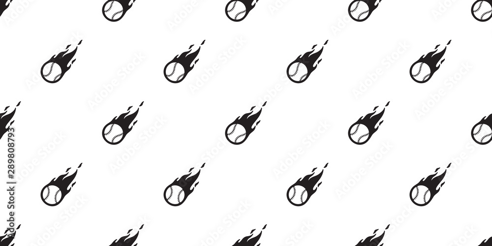 Cartoon Softball On Fire