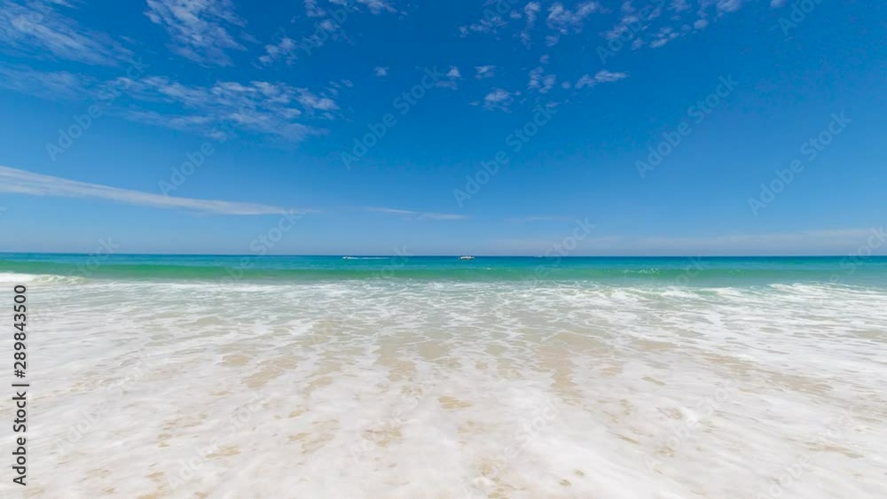 View of beach sea, Slow Motion Shot, Beach Bach In The Sun Light. Stock ...