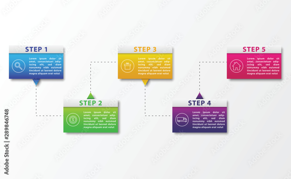 Infographic five step cycle process Stock Vector | Adobe Stock