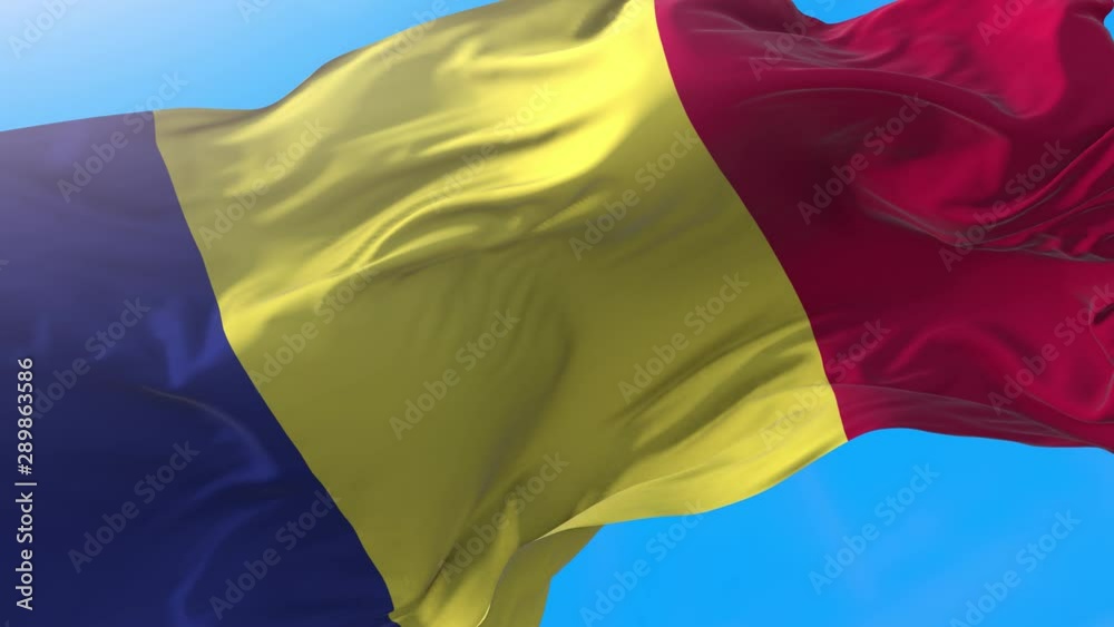 Vidéo Stock Romania flag video waving in wind 4K. Realistic Romanian ...
