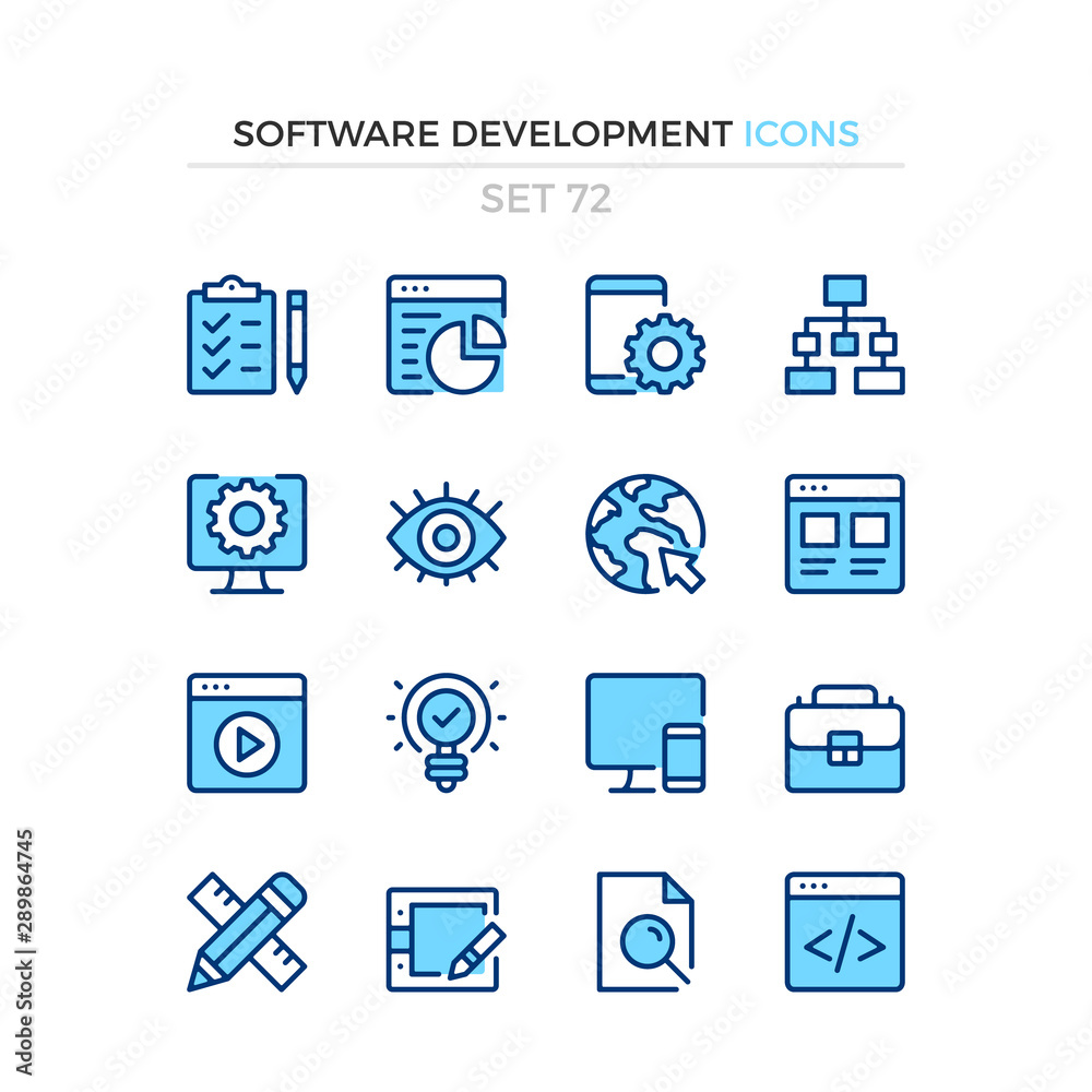 Software development icons. Vector line icons set. Premium quality ...