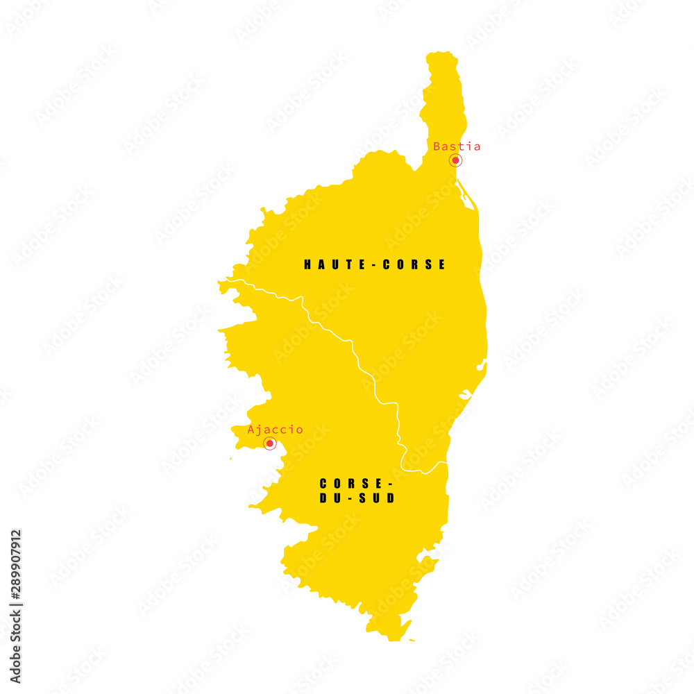 Poster Vector illustration of colorful Corsica map. Vector map. – Wall ...