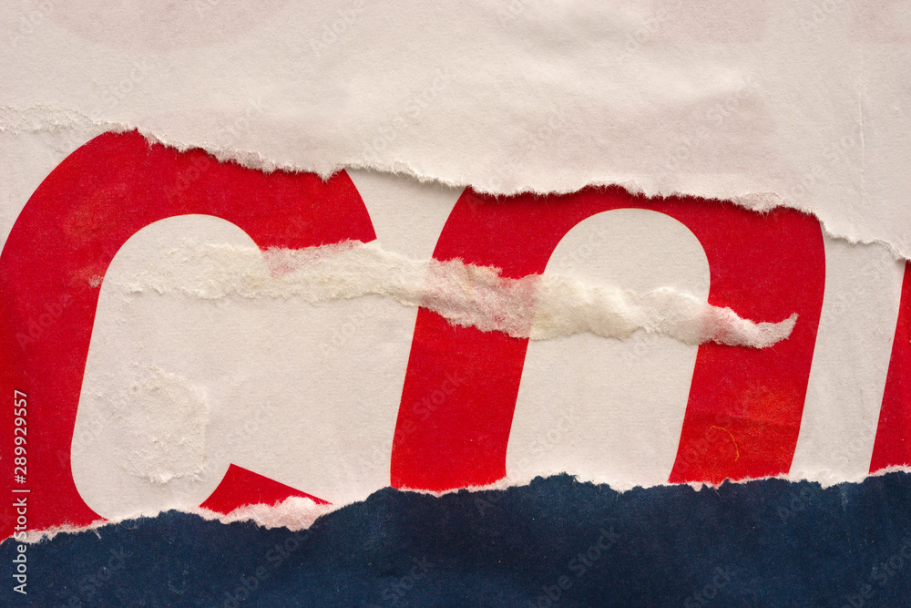 Old ripped torn posters grunge texture background creased crumpled ...