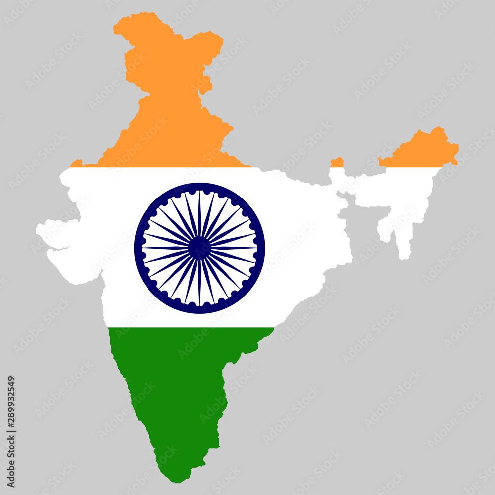 Flag map of India Vector illustration Stock Vector | Adobe Stock