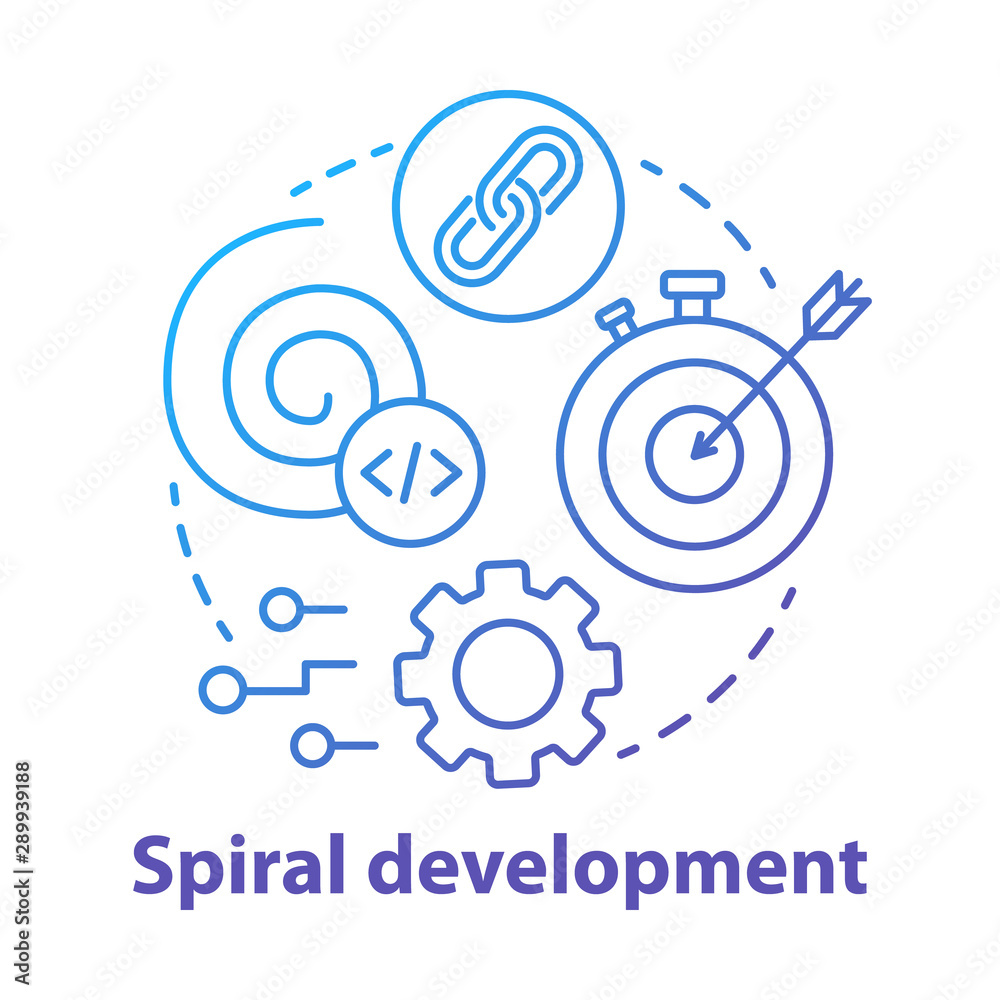 Spiral development concept icon. Strategy management. Planning and ...