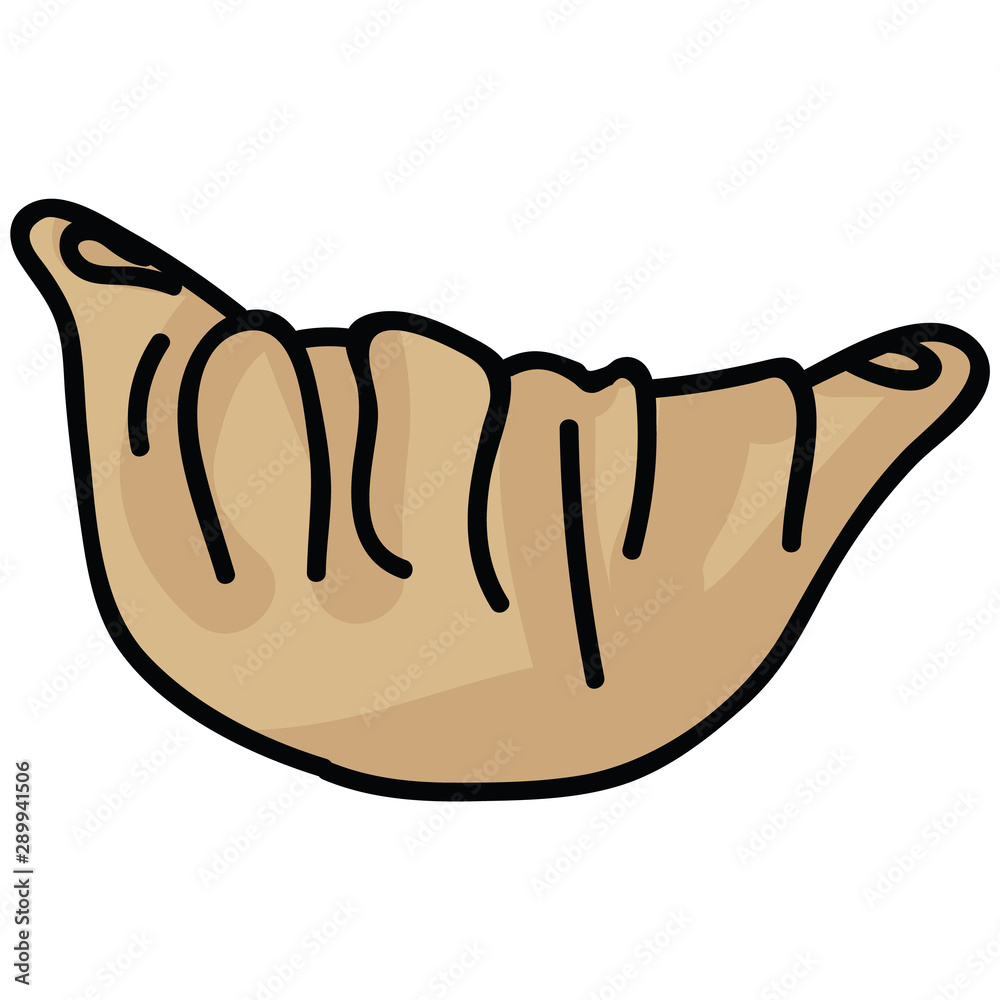 Cute Japanese dumpling illustration. Hand drawn traditional gyoza snack ...
