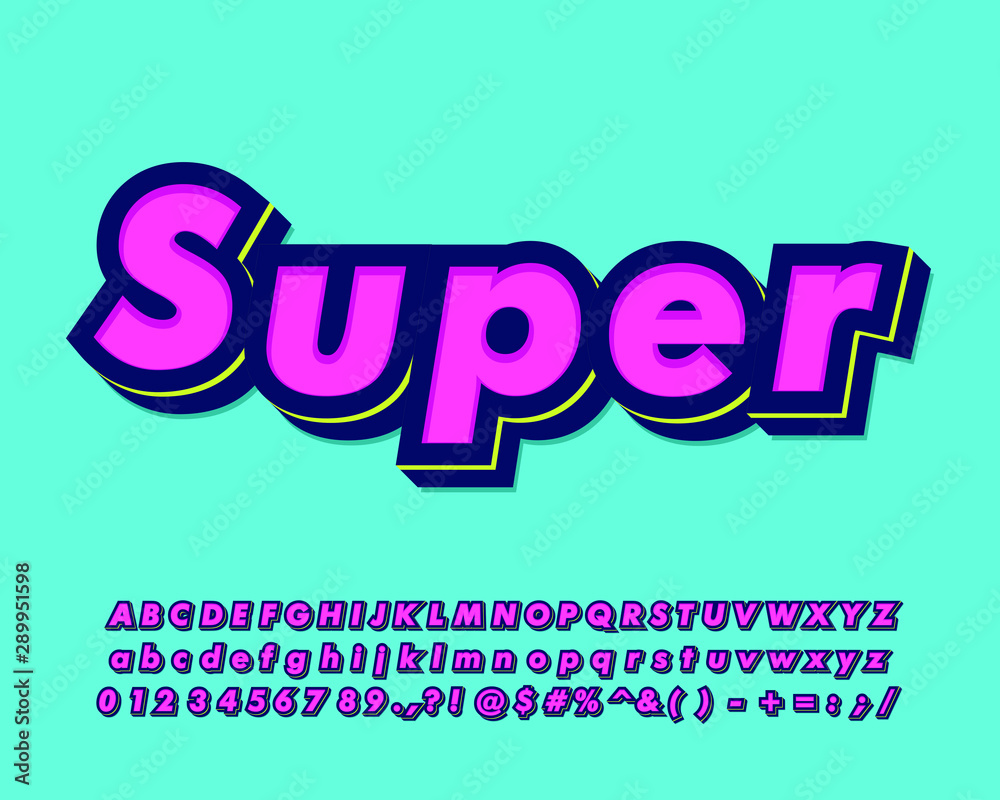 Strong bold font and number Stock Vector | Adobe Stock