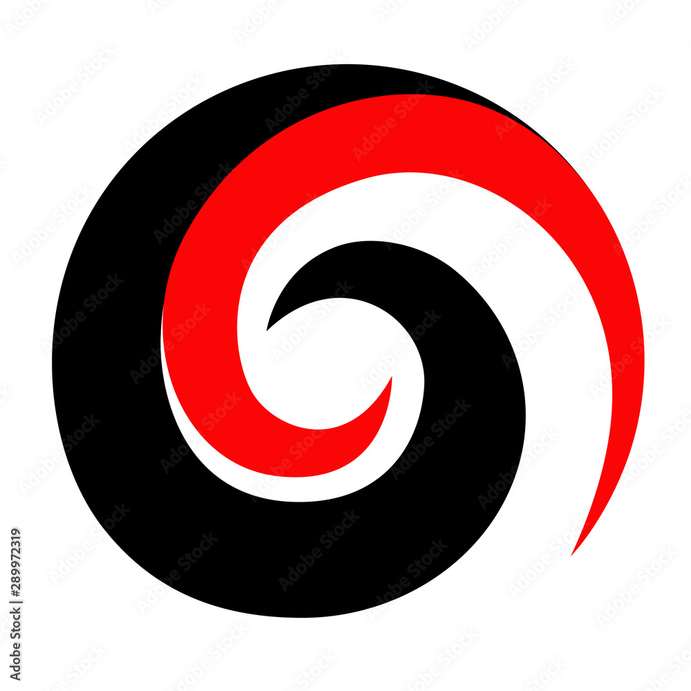 Maori Koru Red Black Spiral Stock Vector | Adobe Stock