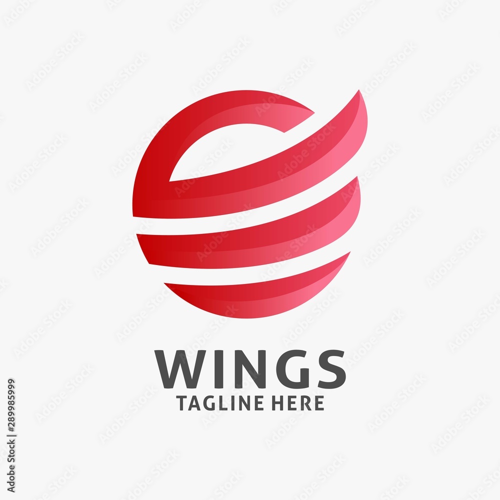 Abstract wing logo design in circle concept Stock Vector | Adobe Stock