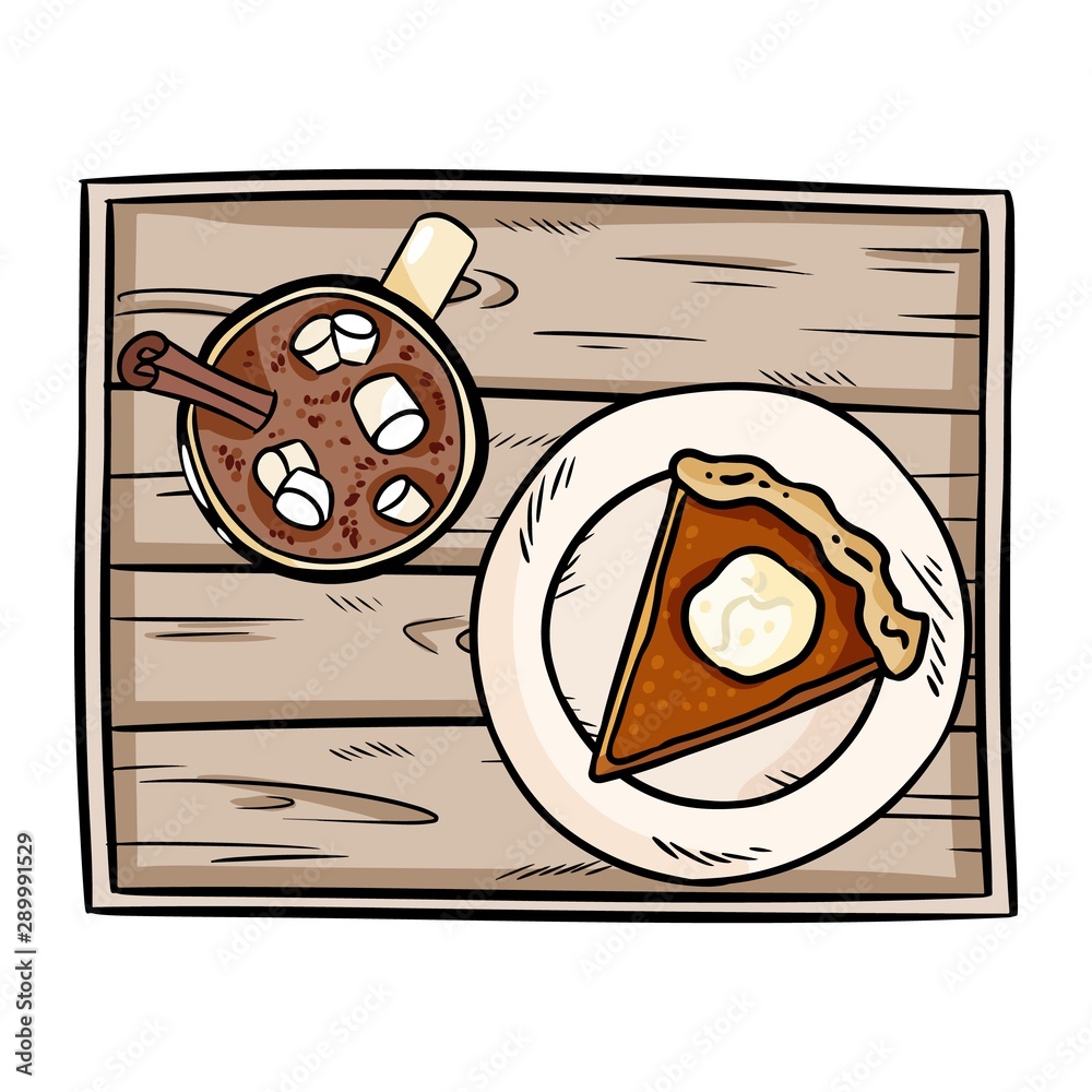Cute Cartoon Pumpkin Pie