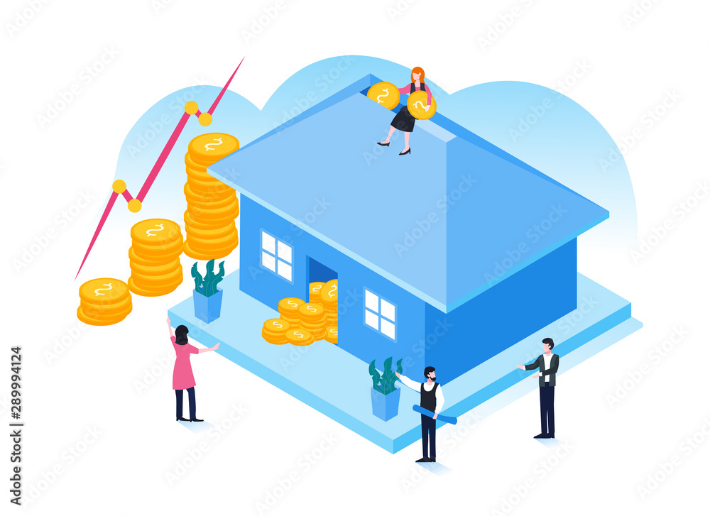 Illustration of property investment. Illustration for landing page, web ...