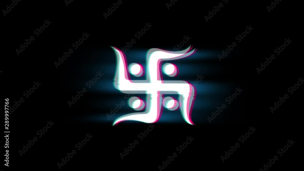 Hindu, holy, indian, religion, swastik, swastika Symbol on Glitch Led ...