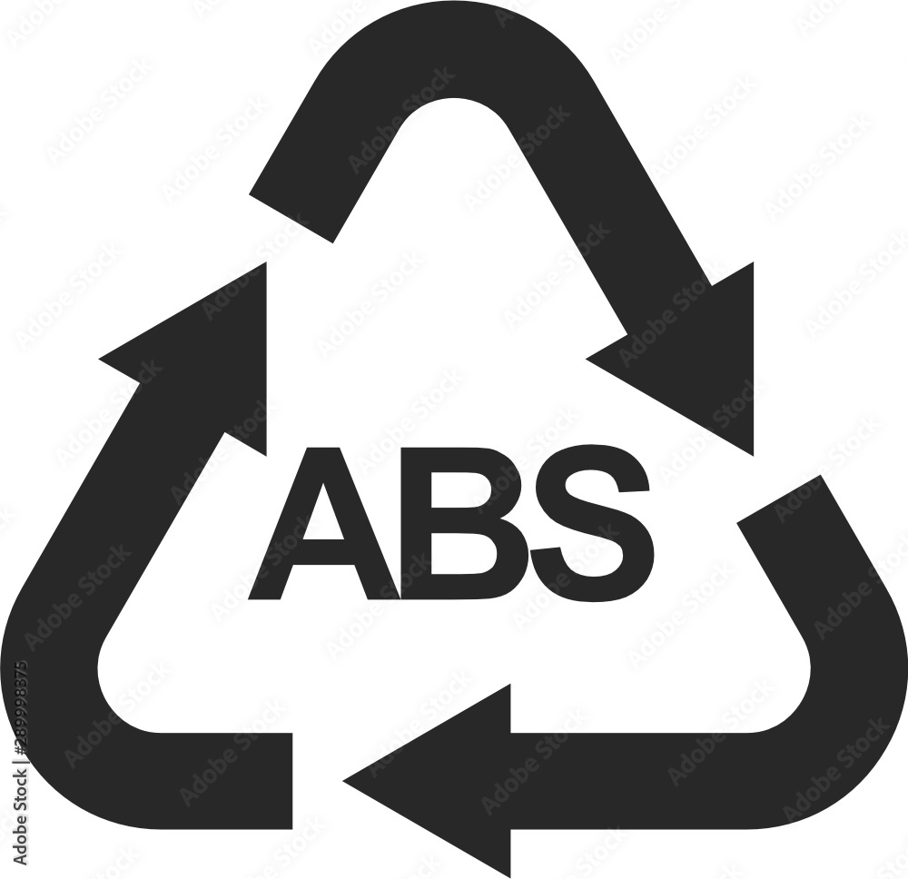 Acrylonitrile Butadiene Styrene ABS Icon Symbol Stock Vector | Adobe Stock