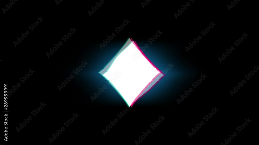 Diamond Card Suit Symbol on Glitch Led Screen Retro Vintage Display ...