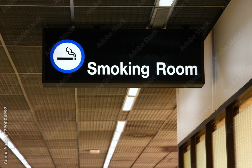 the smoking room ,room for people who want to smoke in no smoking area ...