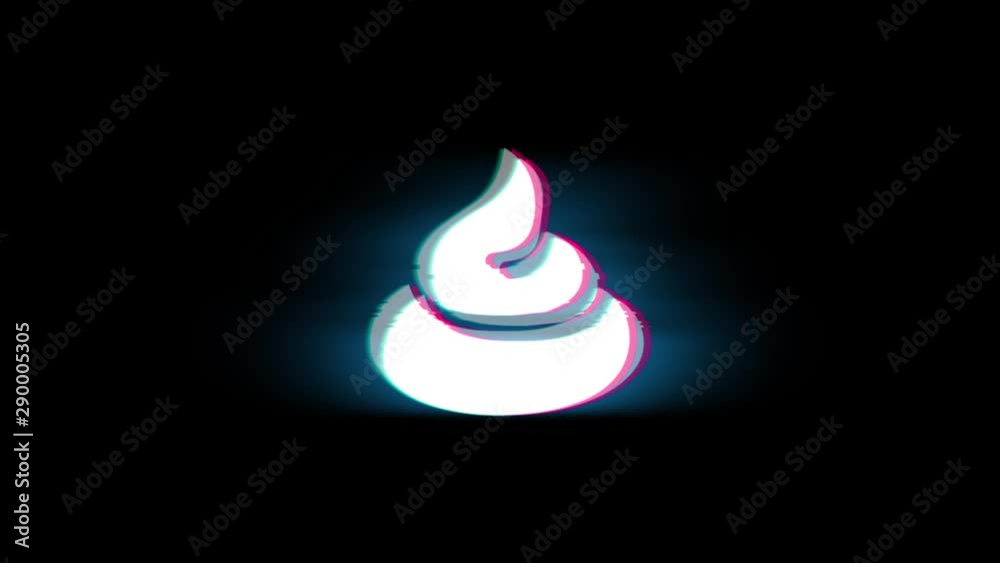 Crap, emoji, face, poo, poop Symbol on Glitch Led Screen Retro Vintage ...