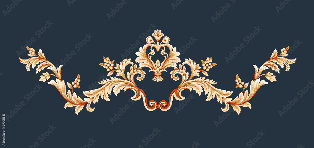 Decorated with elegant and luxurious patterns. Rococo, Baroque style ...