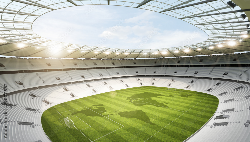 Poster Stadion leer mit Weltkarte – Wall Art | UkPosters