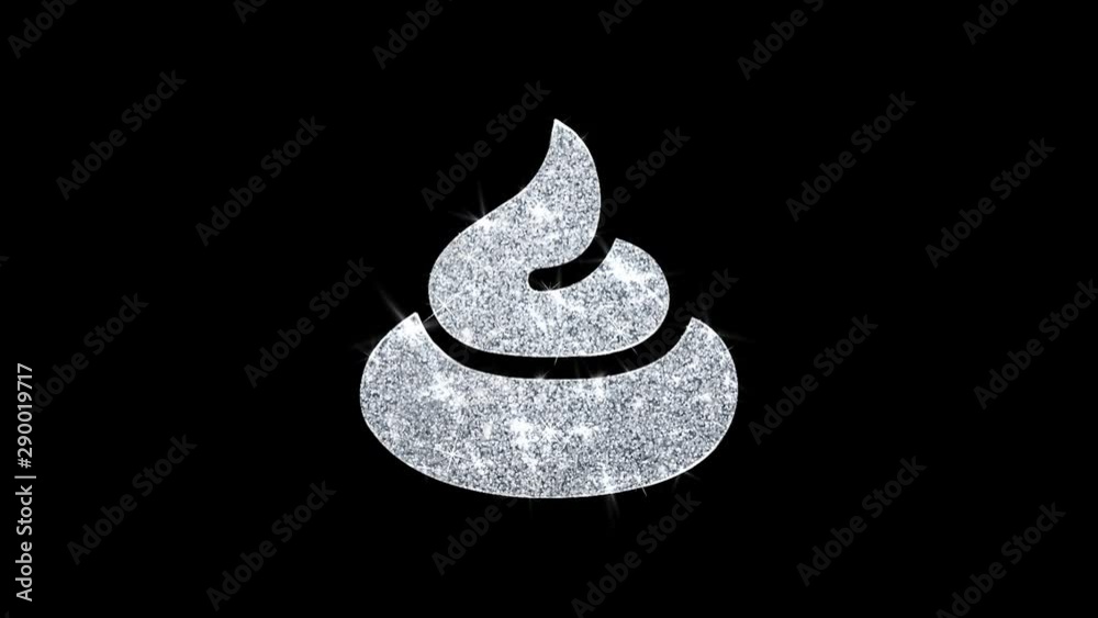 Crap, emoji, face, poo, poop Icon Sparkling Shining White Blinking ...