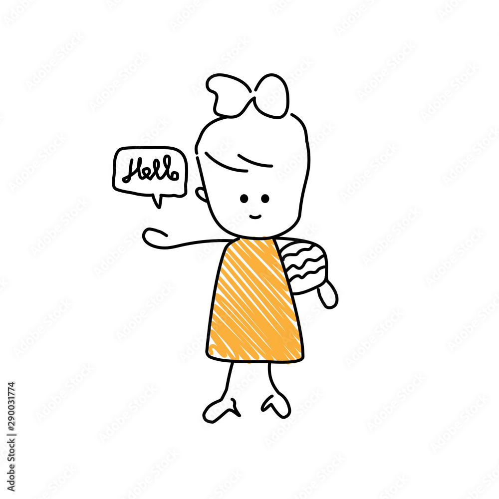 Character with saying hello emoji Stock Vector | Adobe Stock