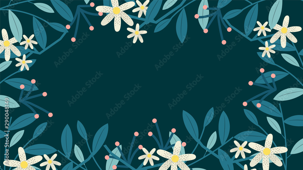 Dark Green Floral Pattern Background Stock Vector | Adobe Stock