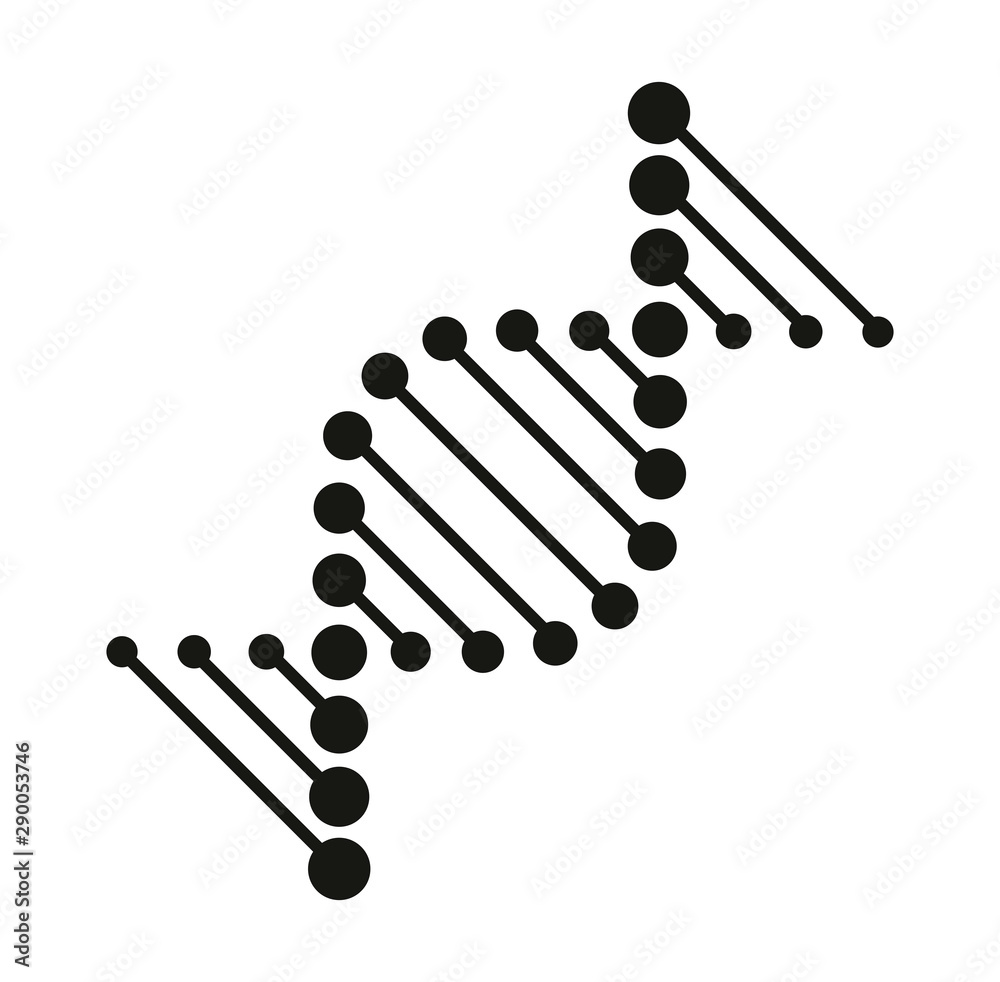 Abstract DNA strand symbol. biotech icons, modern medicine and science ...
