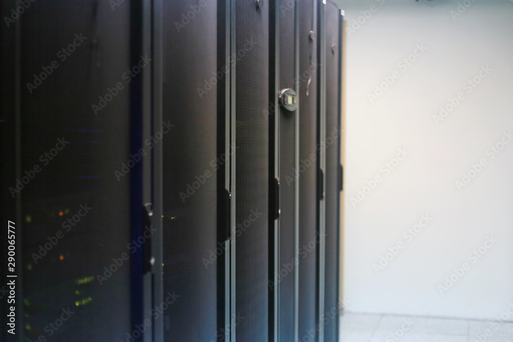 server rows cabins equipped cooled server room Stock Photo | Adobe Stock